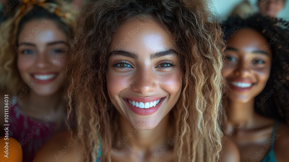 diverse group of friends with mixed races having fun together ,taking ...