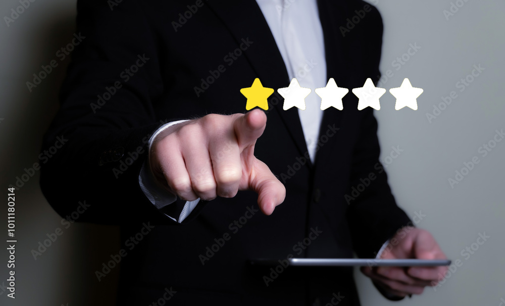 Negative review, one star rating, unhappy customer, negative feedback ...