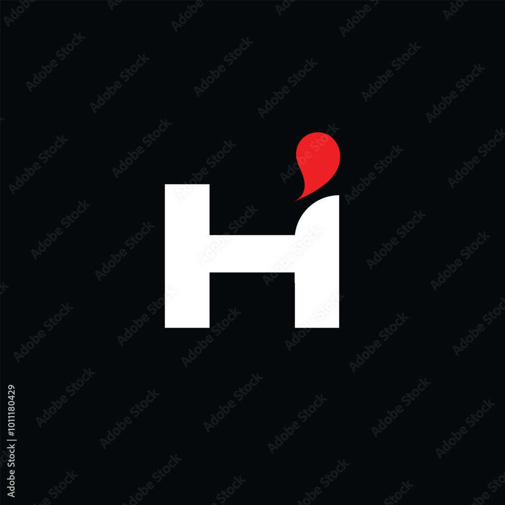 Letter Hi Monogram Logo Design Stock Vector | Adobe Stock