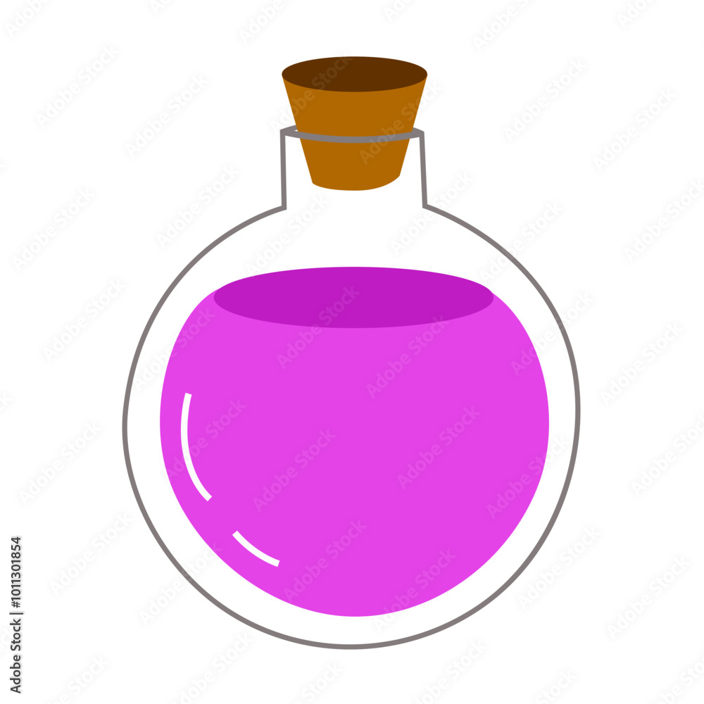 Illustration of cartoon flasks with potion. Game potion. Magic phials ...