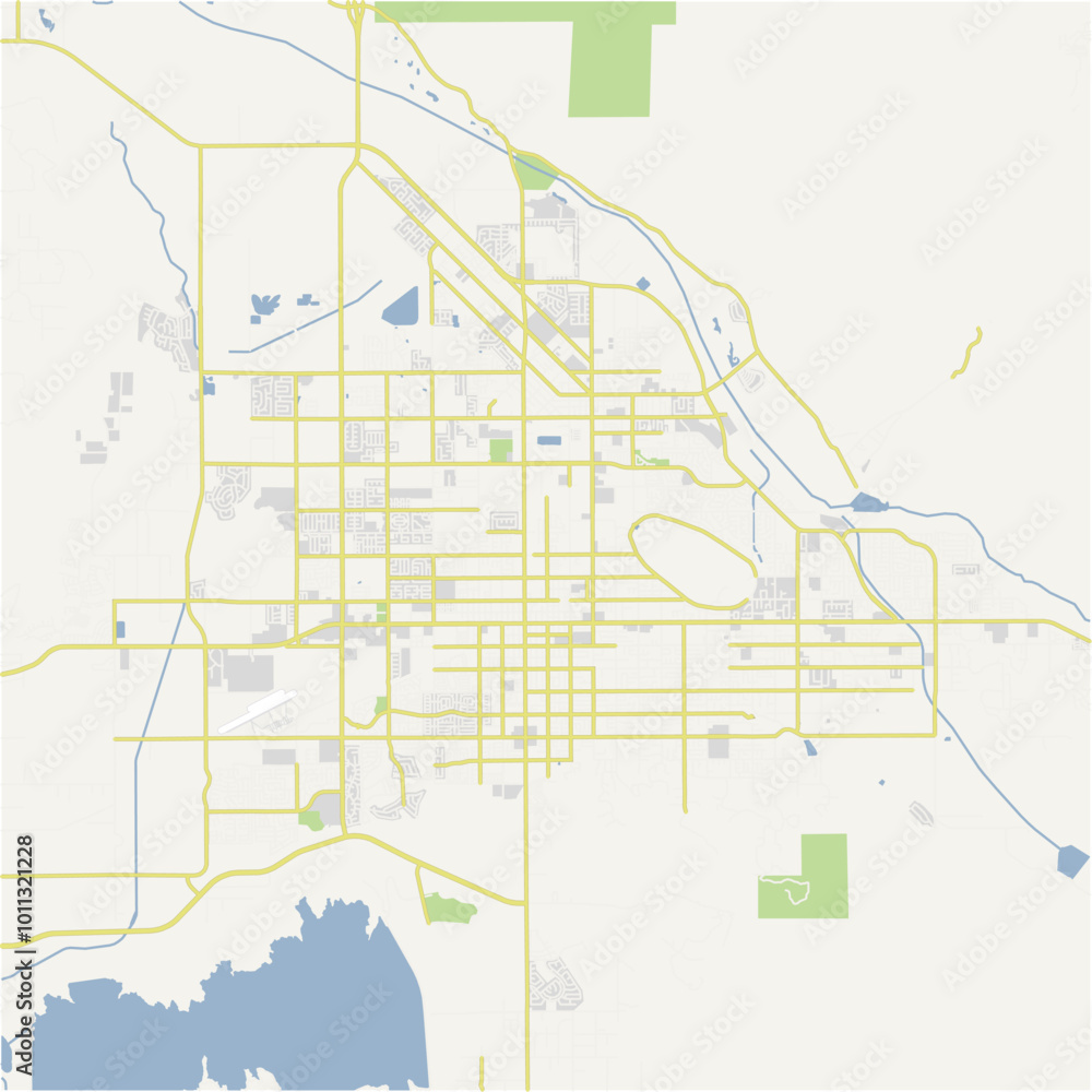 Map of Hemet in California in a normal road map style. Contains layered ...
