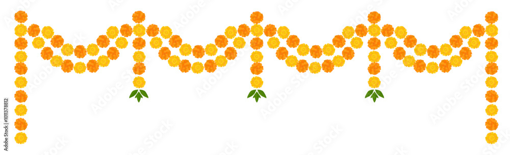 Yellow orange marigold flowers. Indian traditional floral festive ...