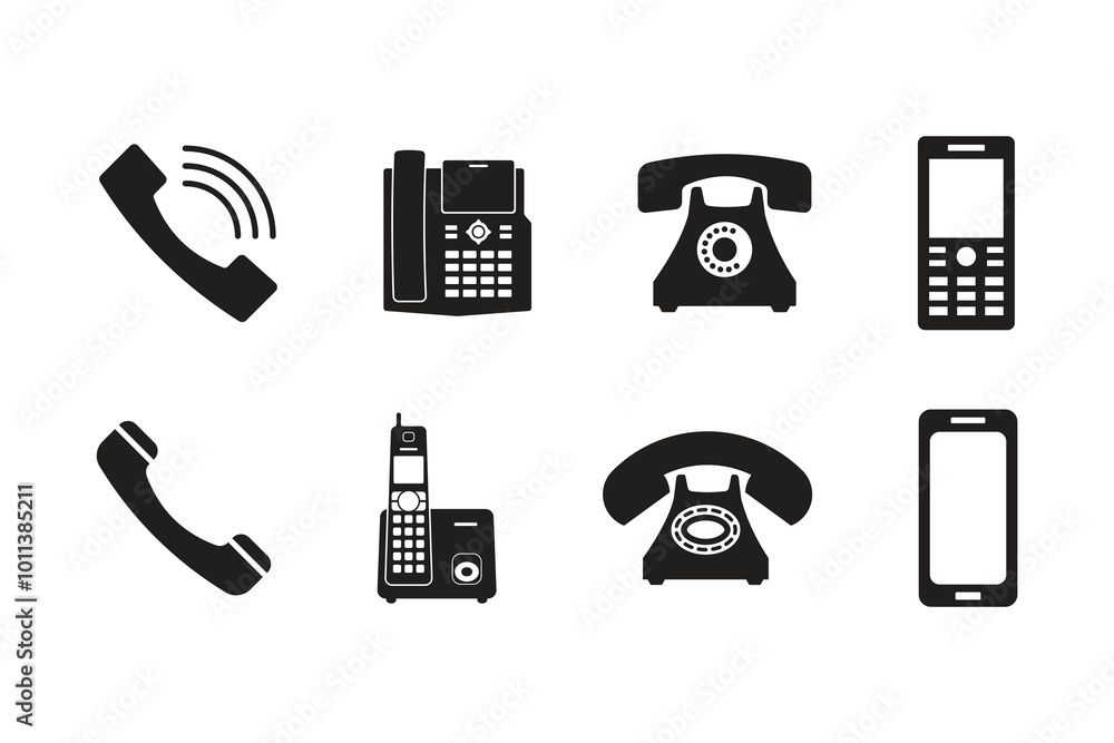 Phone icon set, Telephone call sign, Contact us symbol, Call icon ...