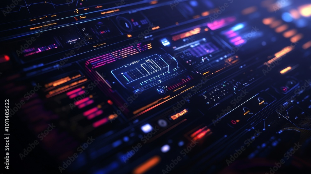 Design of a futuristic GUI for HUD in a game. In-game interface for ...