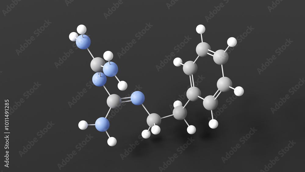 buformin molecule 3d, molecular structure, ball and stick model ...