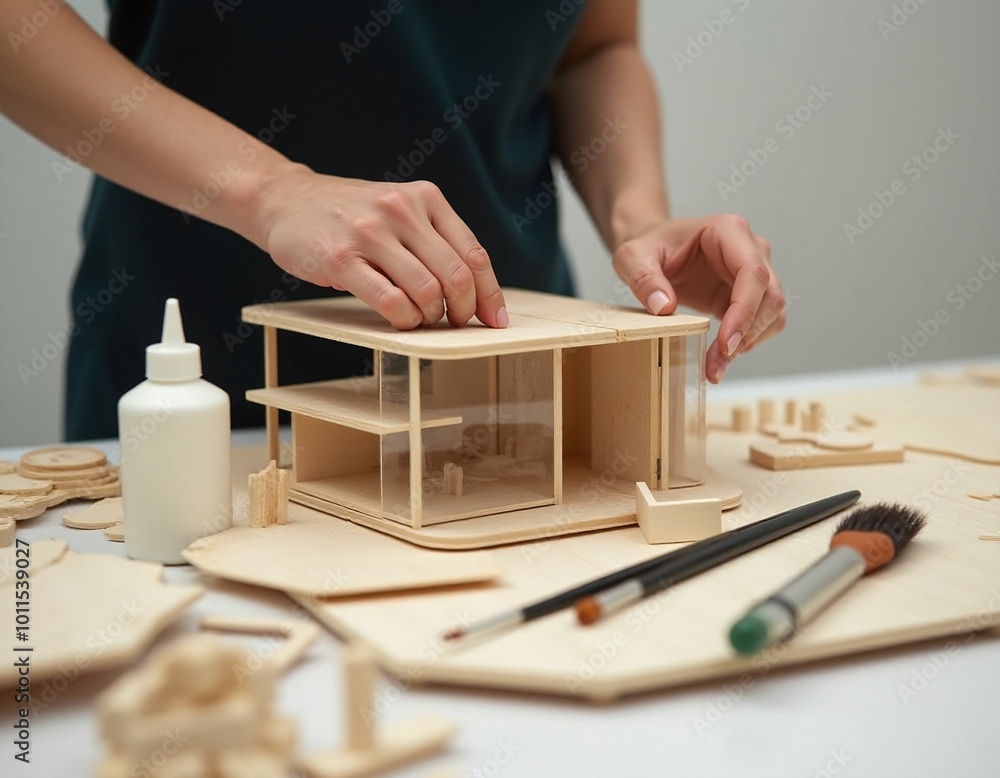 Creating a Miniature Model: An image of someone carefully cutting out ...