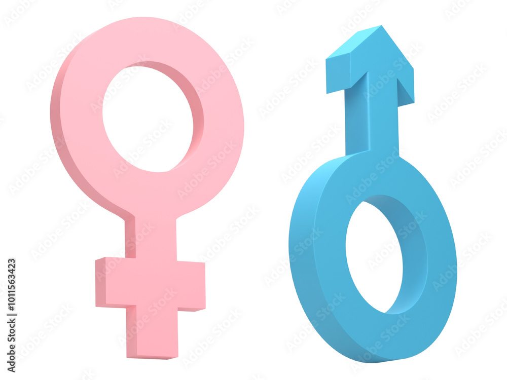 gender sign isolated on transparent background. 3D render. Stock ...