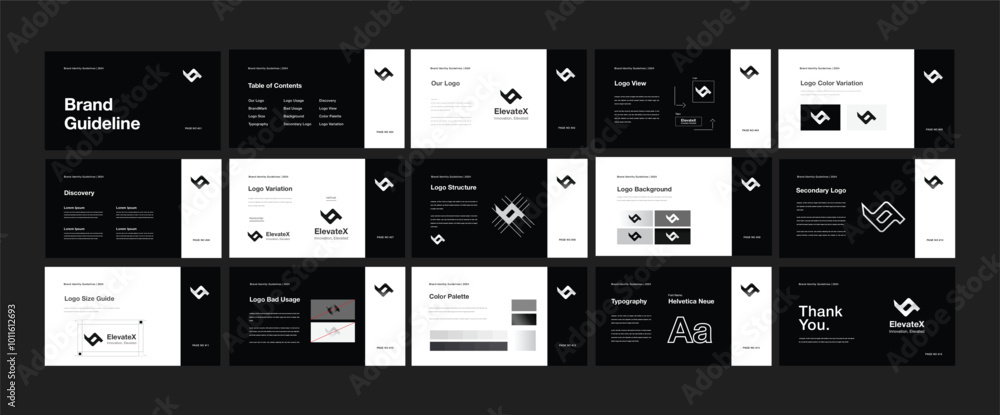 Modern Brand Guidelines Poster. Brand Identity Presentation Templates ...