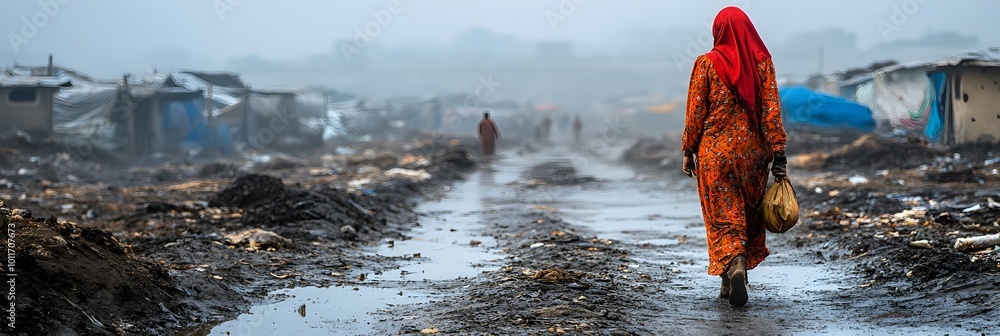 Harrowing scenes of civilian refugees fleeing the chaos and destruction ...