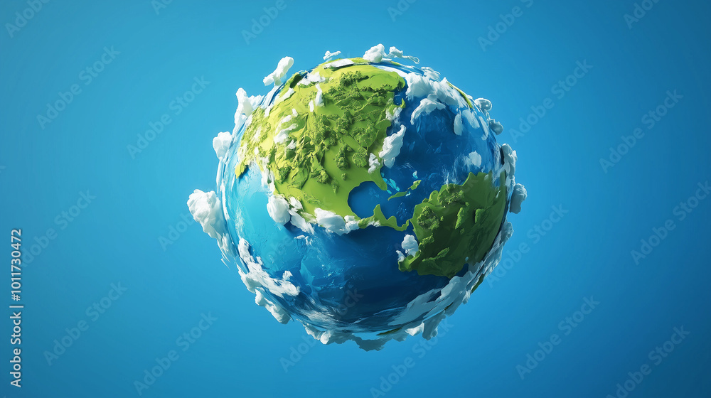 Surreal representation of Earth with exaggerated and playful ...