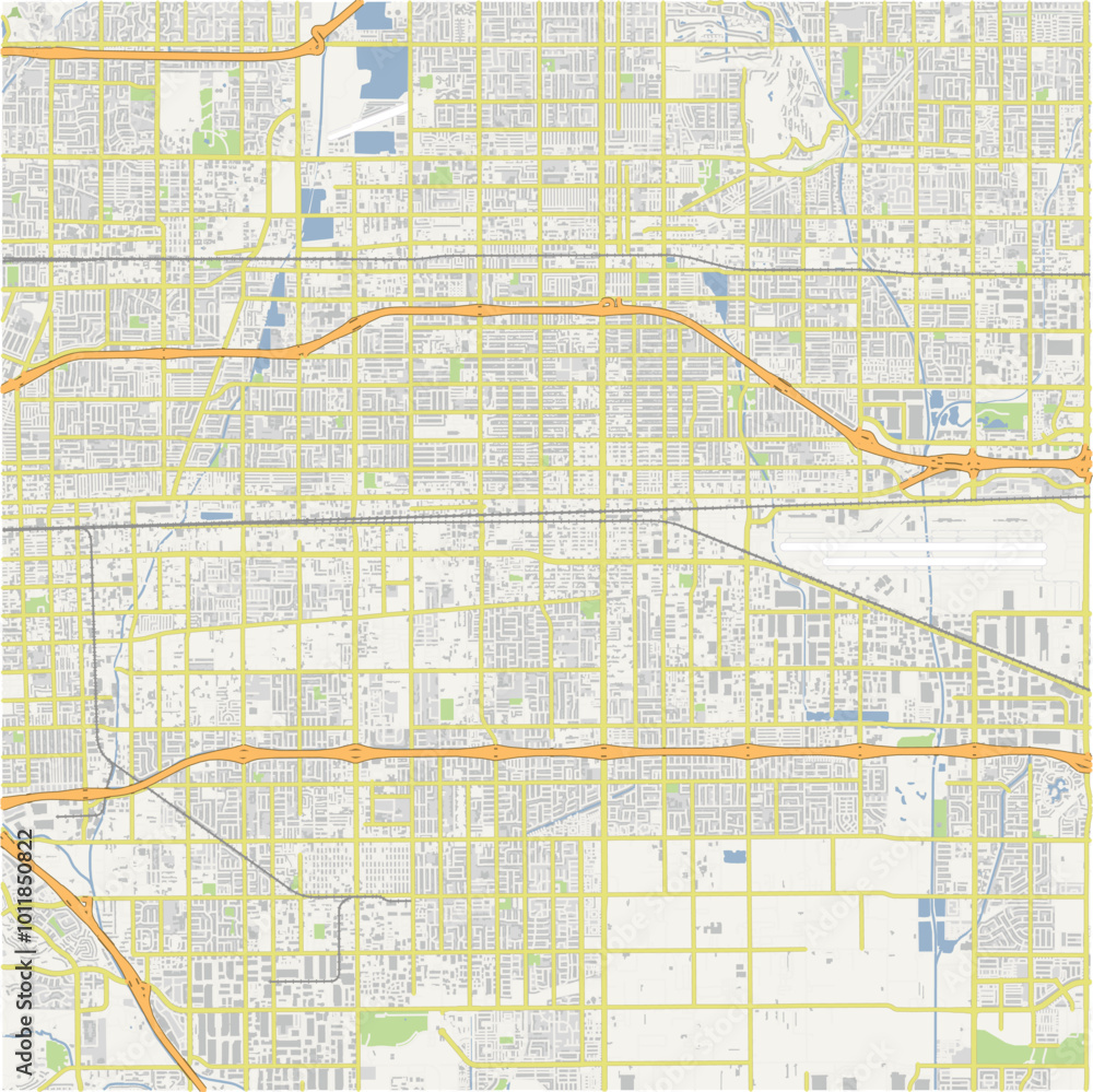 Map of Ontario in California in a normal road map style. Contains ...