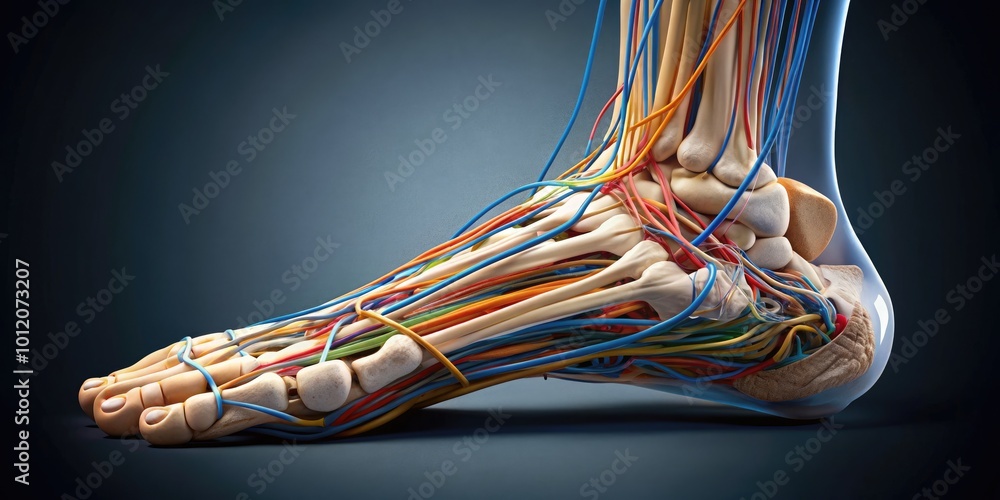 Detailed Anatomy of Foot and Ankle Bones with Labeled Structures for ...