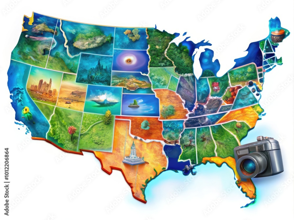 Explore the Diverse States of the USA with an Illustrated Map ...