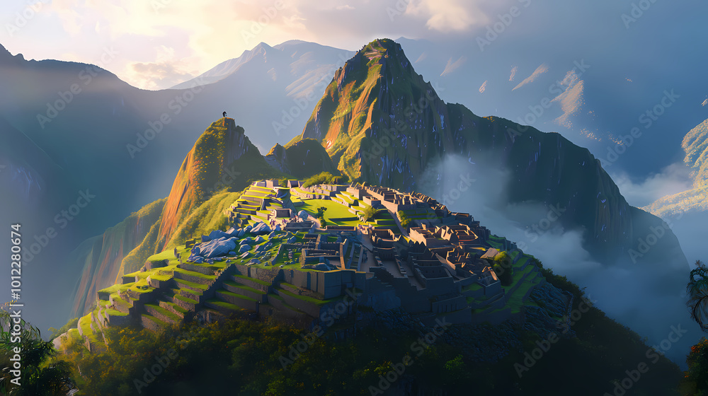 Awe-inspiring view of majestic machu picchu - the lost city of the ...