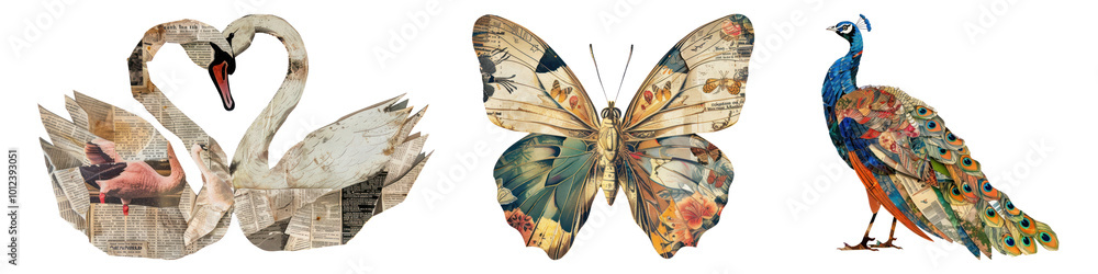 Collage vintage sticker png cut out element set Stock Illustration ...