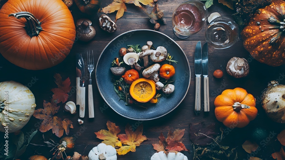 A beautifully arranged autumn tasting menu with ingredients like ...