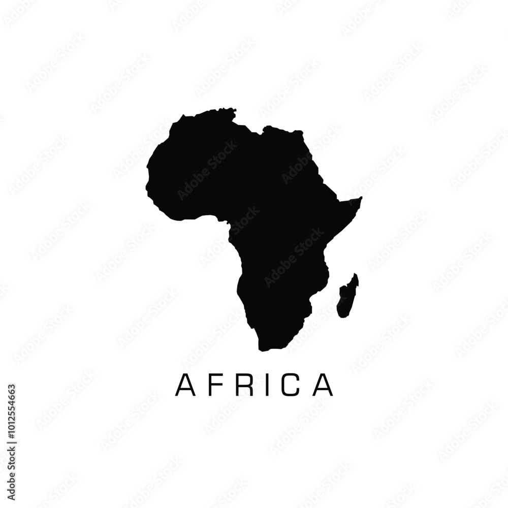 Africa continent map logo on white background, vector illustration ...
