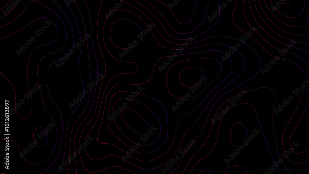 Abstract black background with red gradient Topographic line map ...