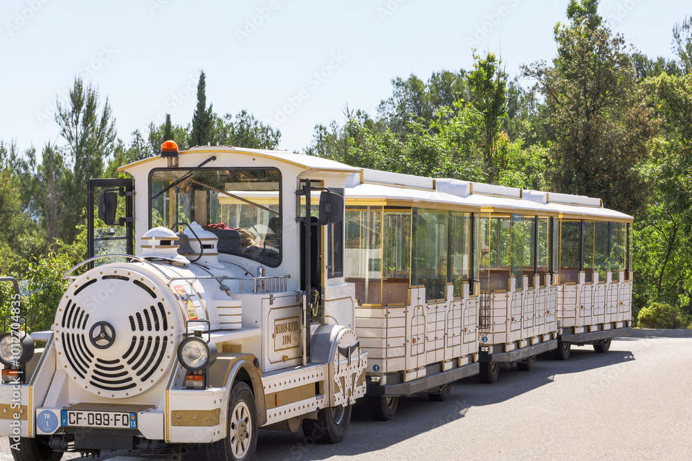 Cassis, France on May 22, 2024. The Little Train of Cassis, or Le petit ...
