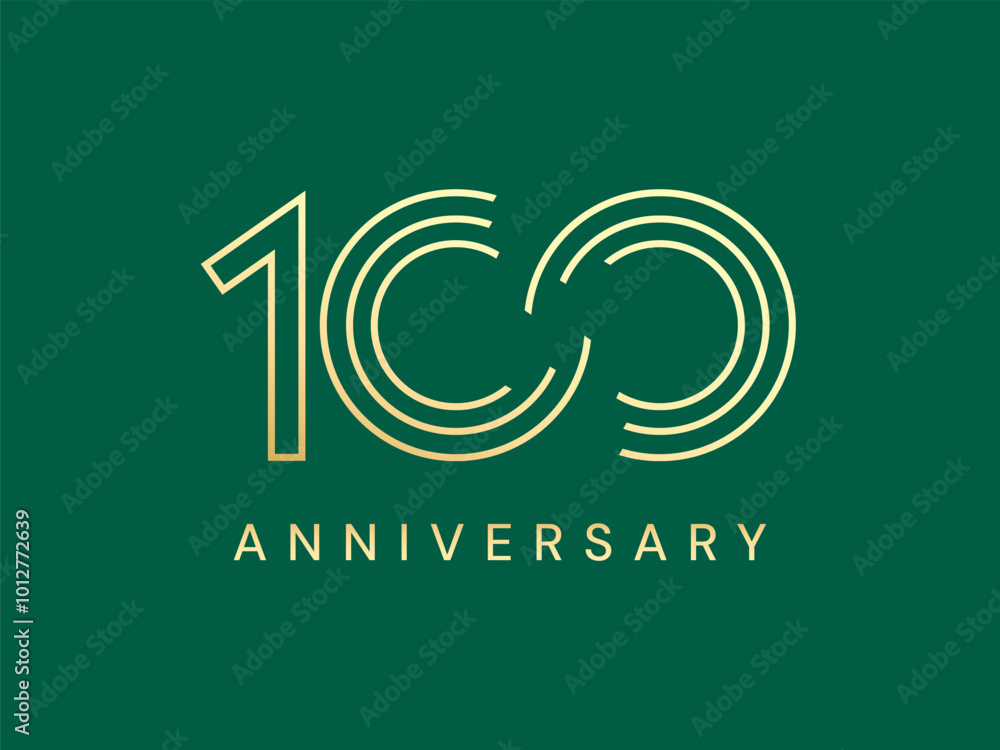100th Anniversary luxury gold celebration with lines numbers analysis ...