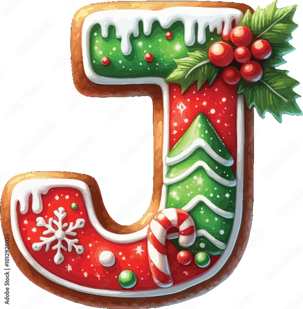 Christmas Gingerbread Alphabet ClipArt Stock Vector | Adobe Stock