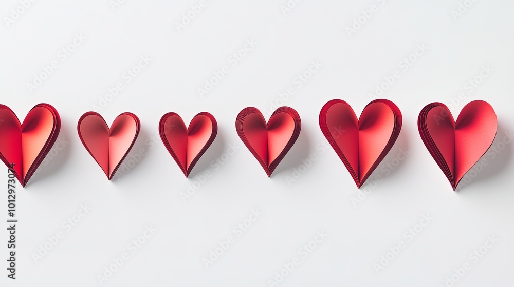 Continuous Line Heart Shape Border Design with Realistic Patterns for ...