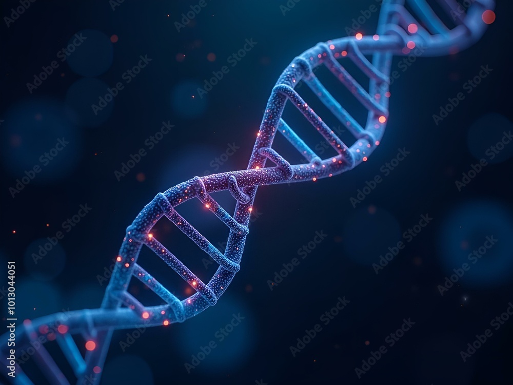 A double helix structure of DNA, showcasing its twisted ladder-like ...