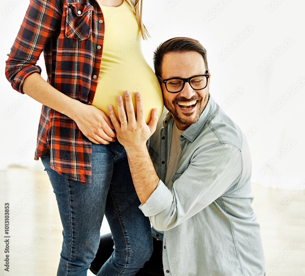 woman pregnant couple man pregnancy family mother love father happy ...