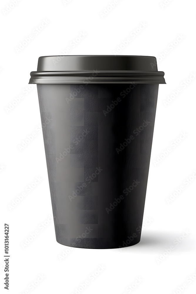 Black paper coffee cup, front view, white background, high resolution ...