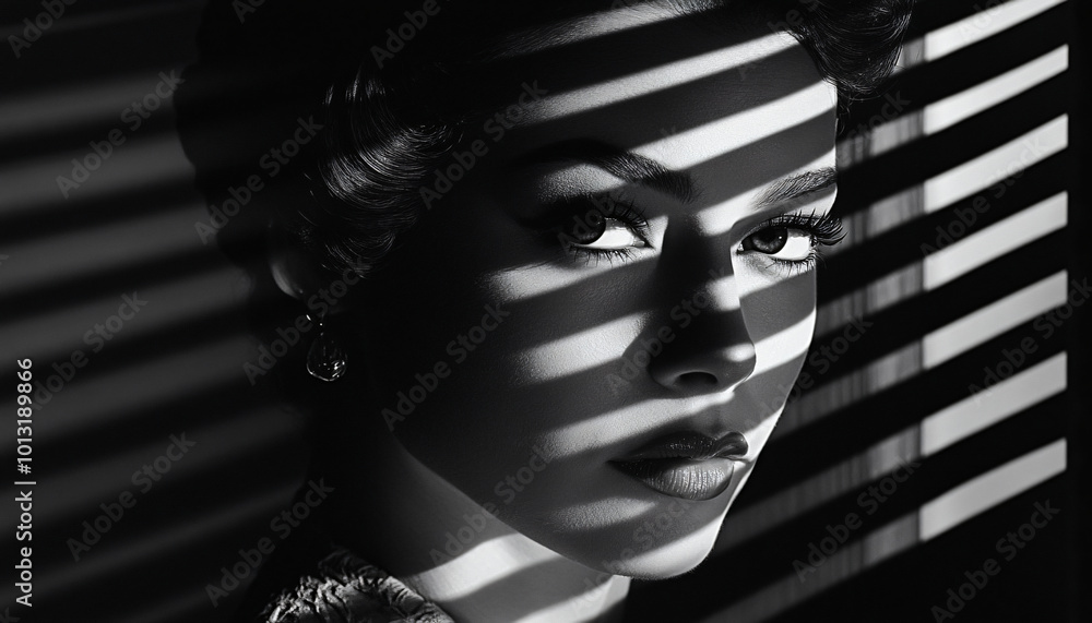 Use harsh, high-contrast black-and-white lighting to mimic the classic ...