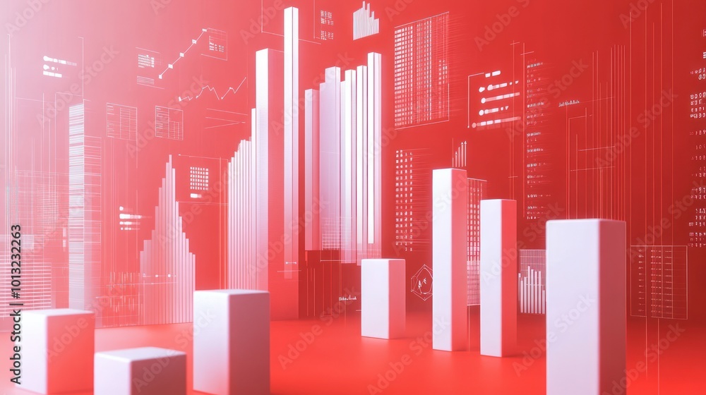 Abstract 3D Visualization of Financial Growth and Data Analysis with ...