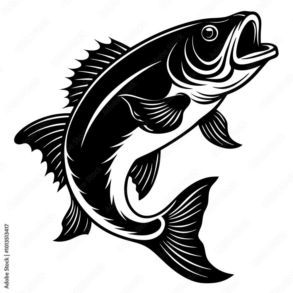 Red snapper isolated vector illustration. Fishing logo of red snapper ...