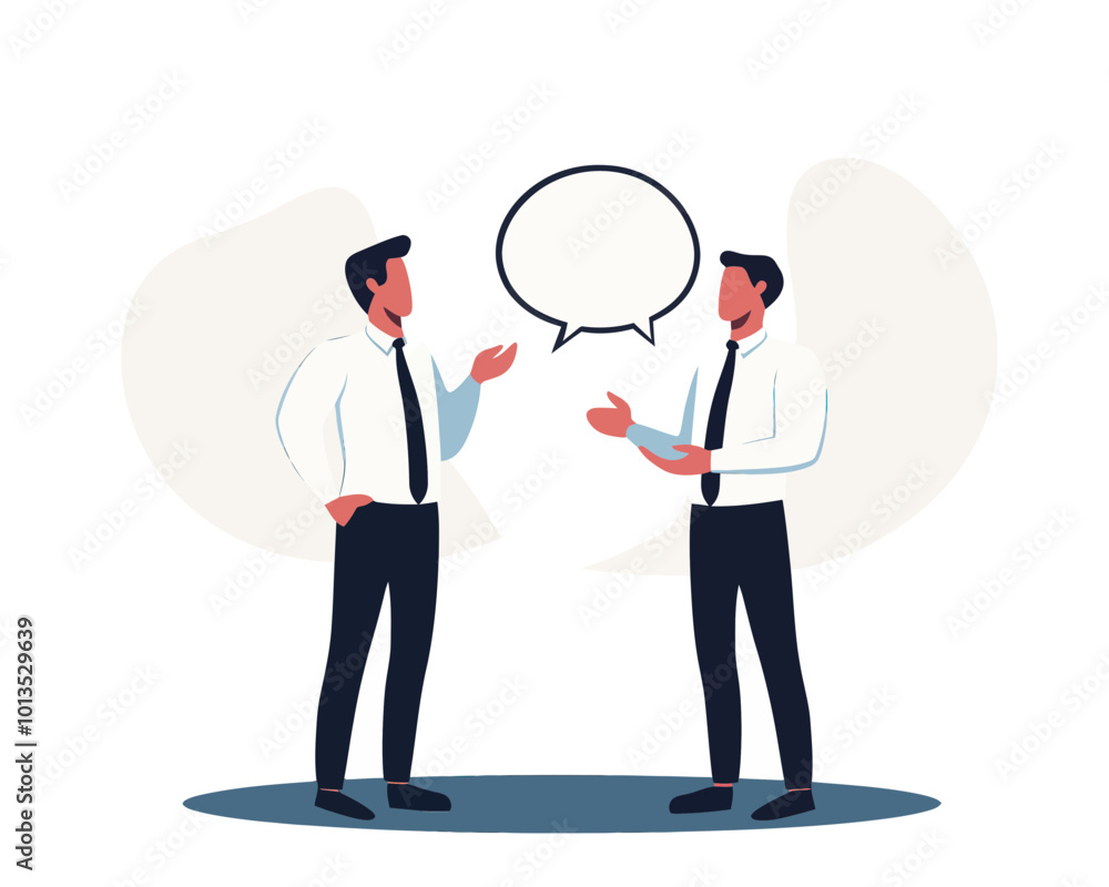 Businessmen Communicating with Jargon Leaving Others Confused - Flat ...