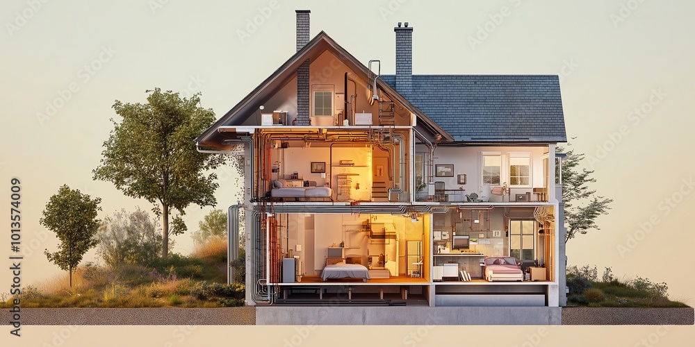 Understanding Typical Home Electrical Wiring Systems: Cross-Section for ...