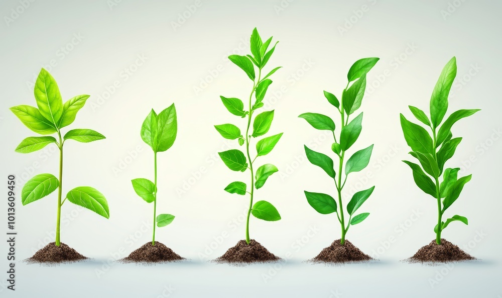 Illustration Of Plant Growth Stages From Seed To Mature Plant
