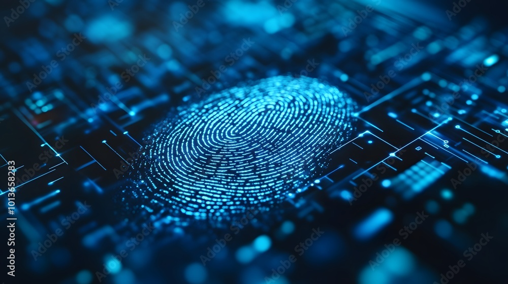 Computer identifying and measuring a fingerprint on a digital surface ...