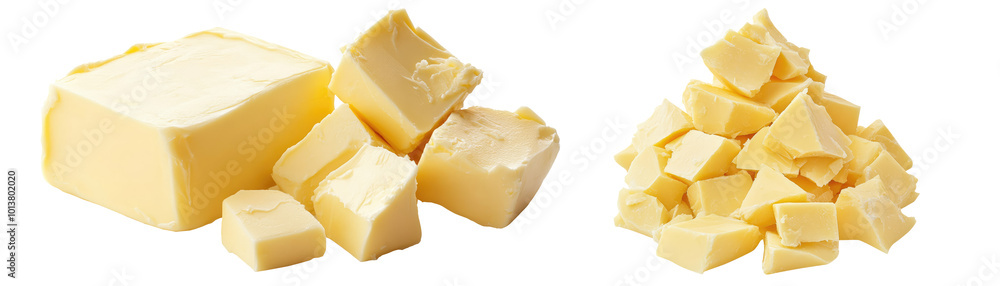 Chunks of butter collection isolated on transparent background, PNG ...