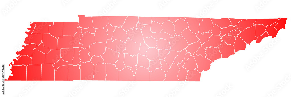 Tennessee administrative map. counties map of Tennessee, blank Map ...