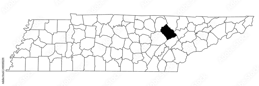 Map of morgan County in Tennessee state on white background. single ...