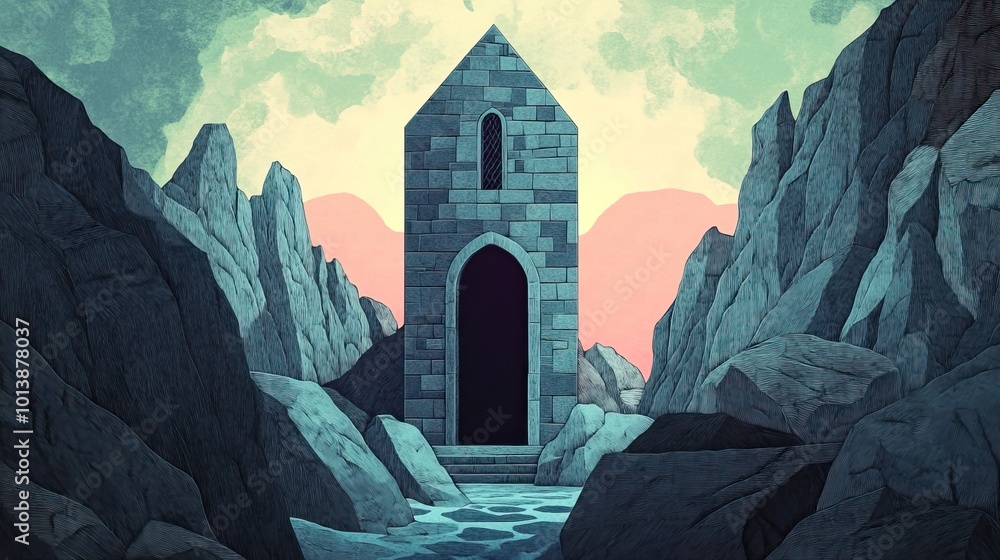 Rock cut medieval beacon or shrine in a historic location Rock cut ...