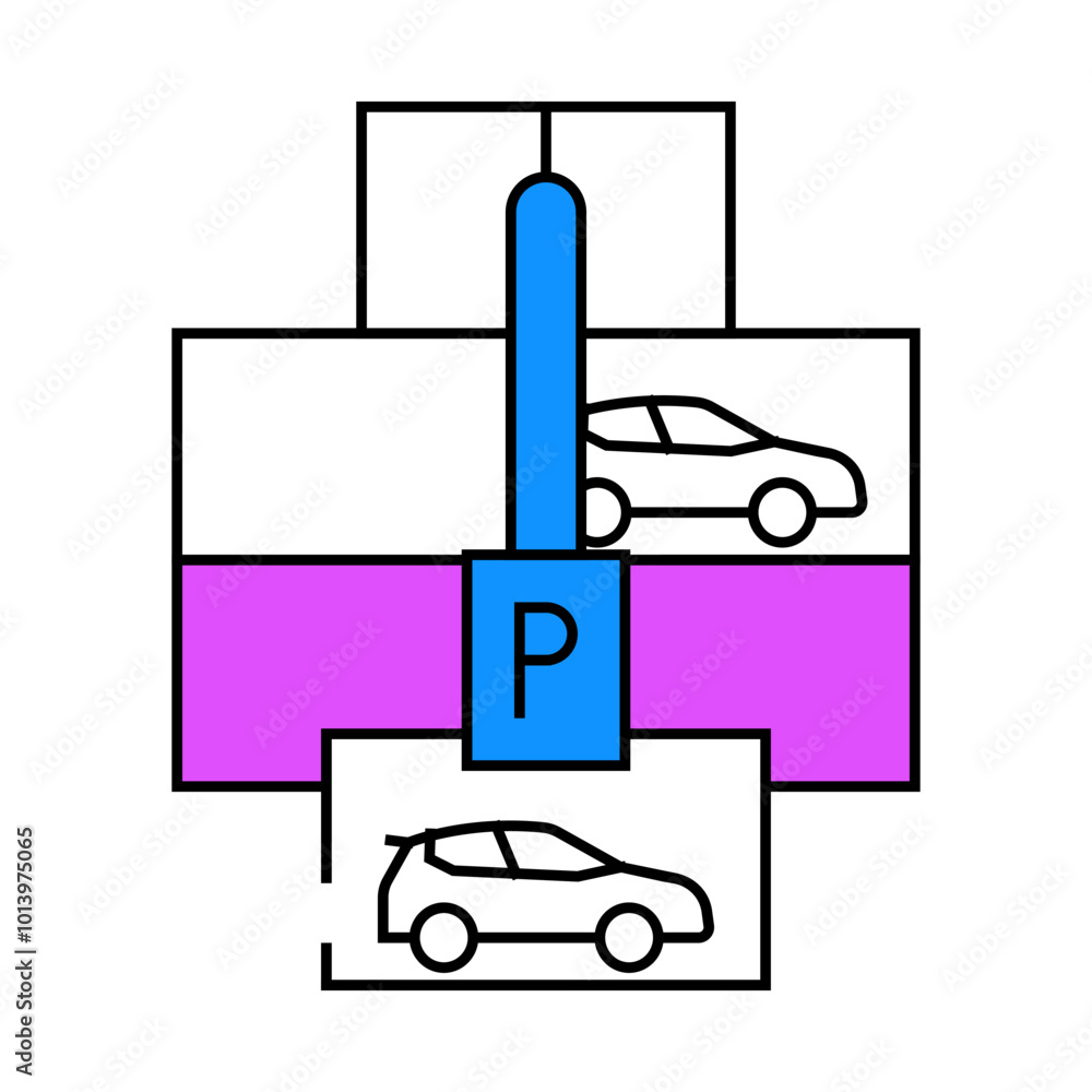 multi-level parking line icon vector. multi-level parking sign ...