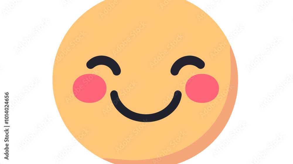 Blushing Smiley Face Emoticon Vector for Social Media and Messaging ...