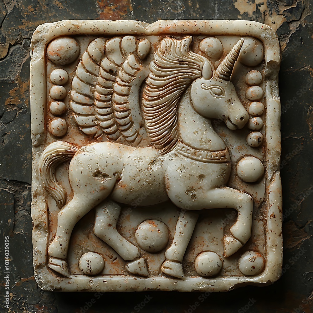Famous unicorn seal of the Indus Valley Civilization displayed with an ...