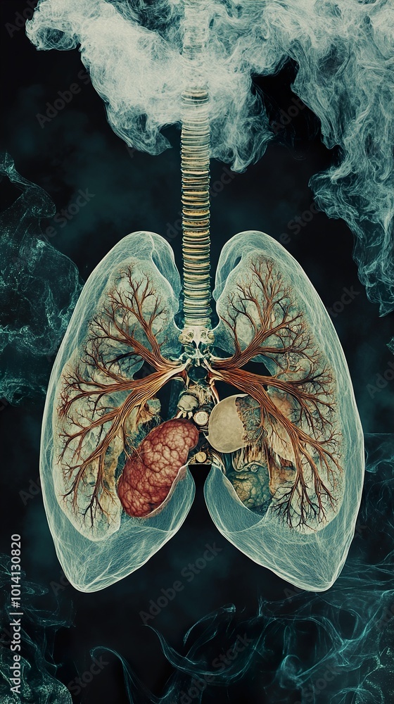 Human Lungs Anatomy: A Detailed Illustration of the Respiratory System ...