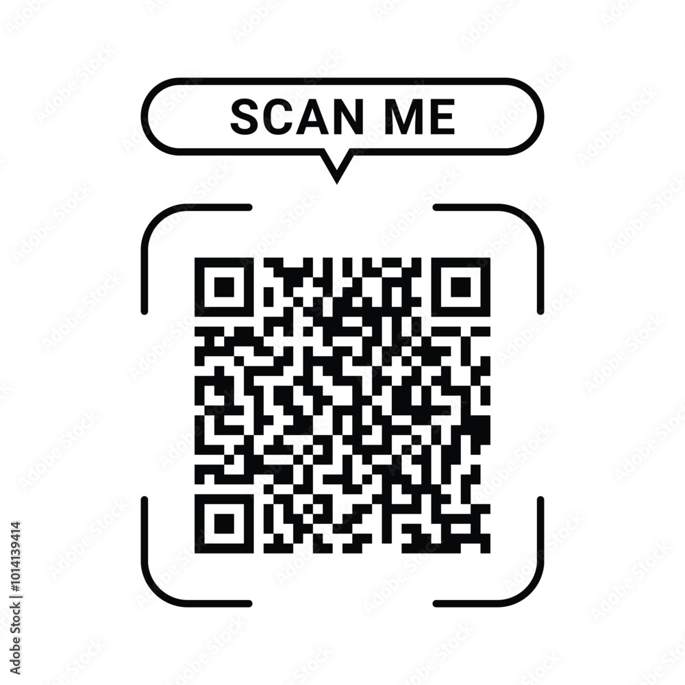Vector QR Code Symbols For Scanning. Scan Me QR Code Icon Symbols Stock Vector | Adobe Stock