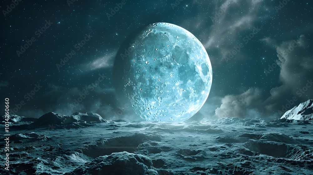 Futuristic High-Resolution Moon Background Wallpaper with Sci-Fi ...