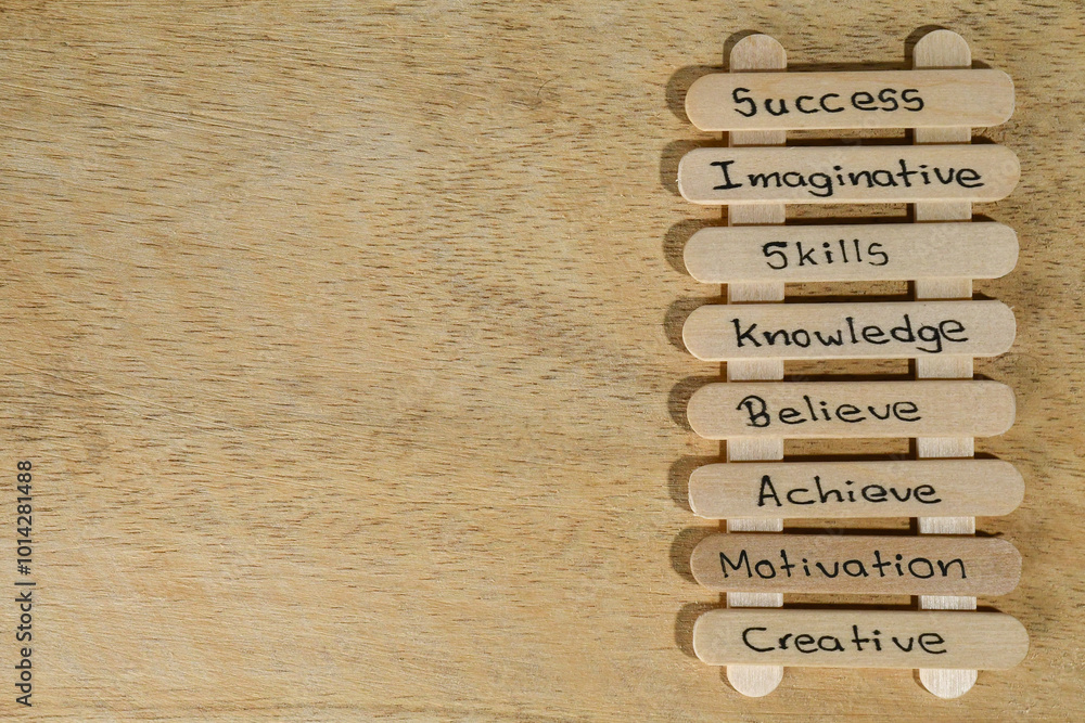 close up of a hand written message on a popsicle stick as a self esteem ...