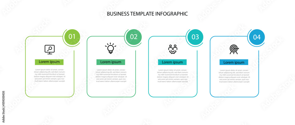 4 step columns infographic template vector element Stock Vector | Adobe ...