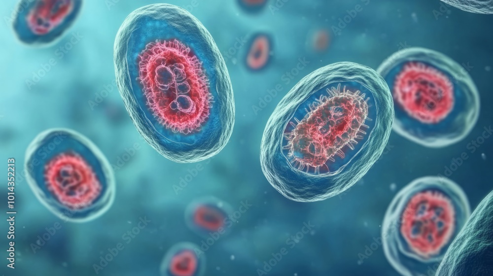 Illustration of the stages of mitosis, depicting cells splitting and ...