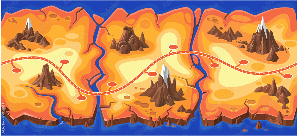 Game Level Map for Mobile Game Design for arcade, match 3 or any casual ...